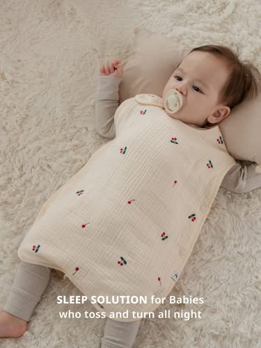 Konny Baby Sleep Sack - Wearable Blanket Sleeping Vest | 6-Layer Cotton Gauze Newborn Essentials Cloths | TOG 1.0 | 6 Months - 5T | (Navy Sparkle, Medium)
