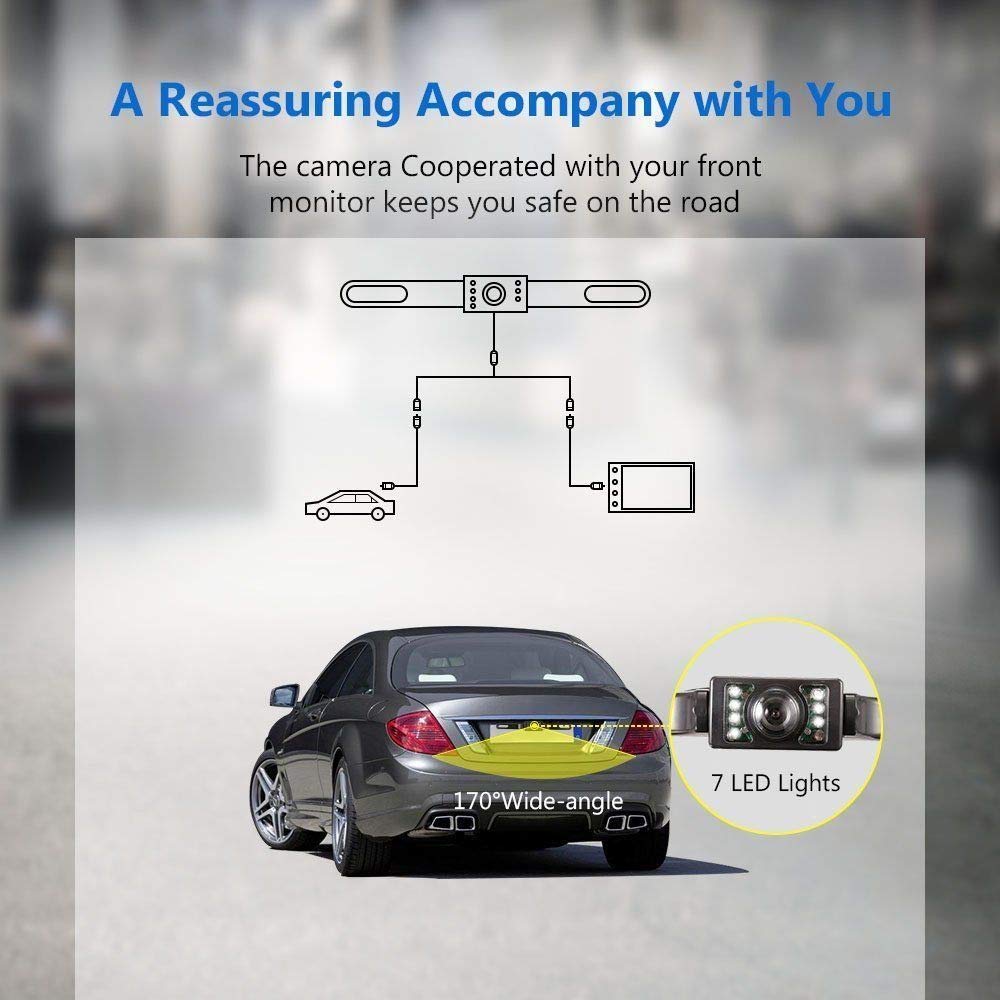 Backup Camera for Car Wireless HD 1080P 4.3'' Rear View Mirror System IP68 Waterproof Reverse Cam Kit for Car Trucks Minivans SUV Easy Installation Night Vision DIY Guide Lines