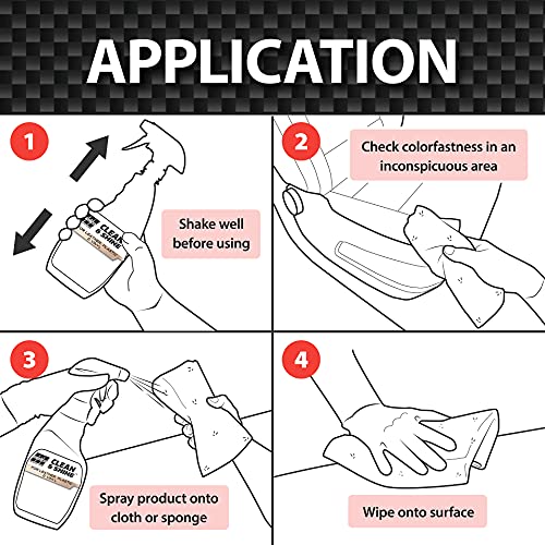 Malco Clean & Shine Interior Car Cleaner and Dressing β Restore Leather, Plastic and Vinyl Surfaces in Your Vehicle/Clean, Condition and Protect in 1 Simple Step / 22 oz. (125922)