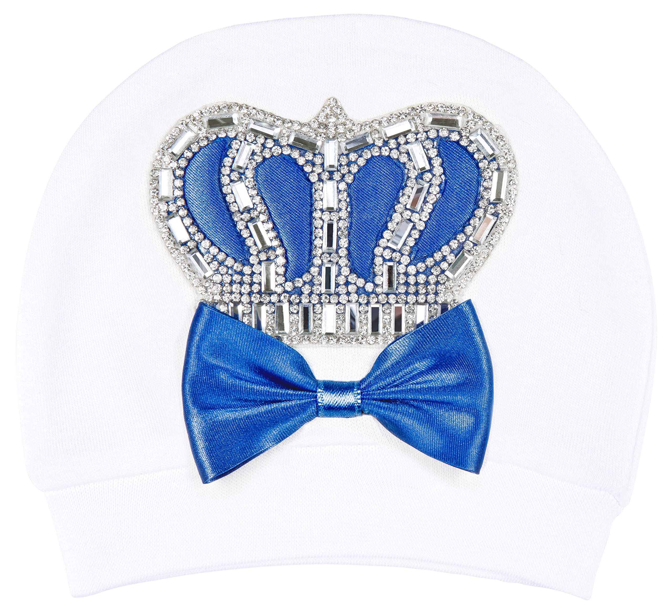 Lilax Baby Boy Newborn Crown Jewels Layette 3 Piece Gift Set 0-3 Months Royal Blue