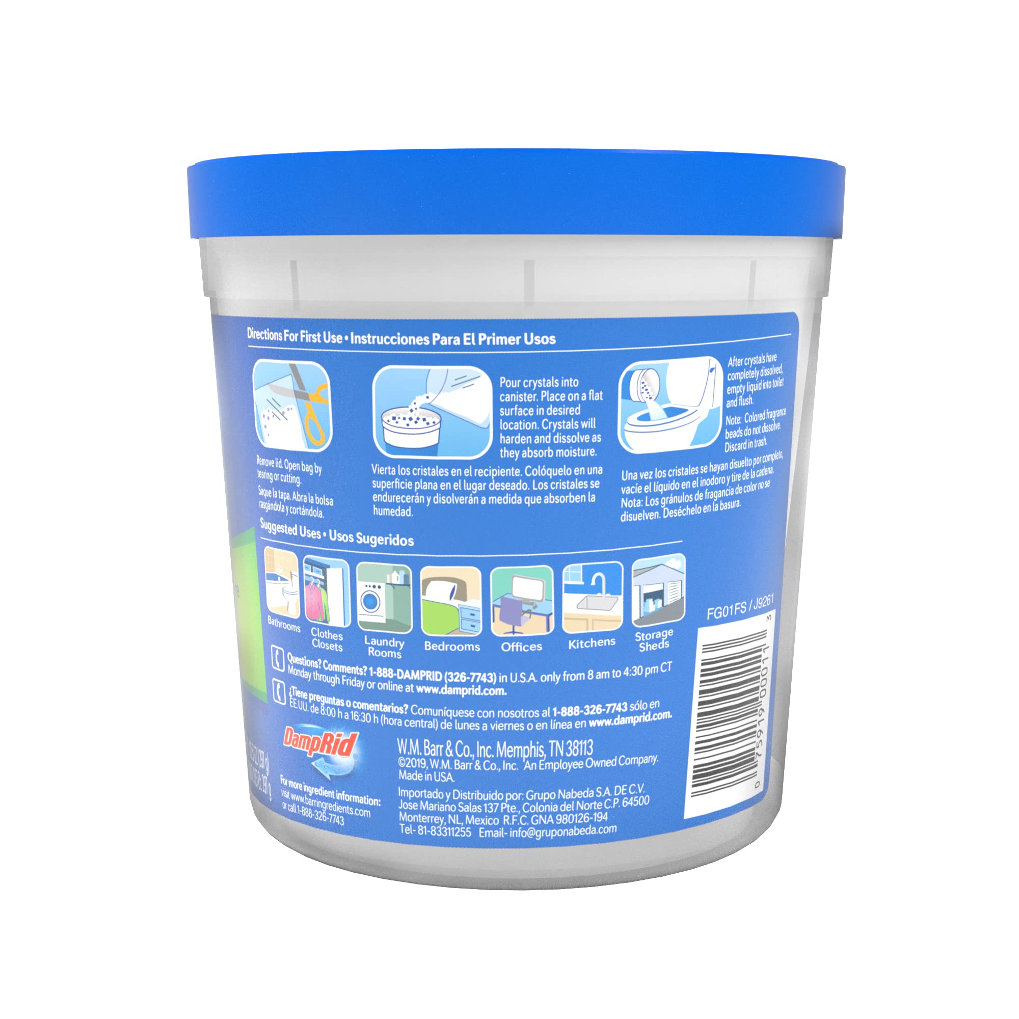 DampRid Fresh Scent Refillable Moisture Absorber - 10.5oz cup β Traps Moisture for Fresher, Cleaner Air