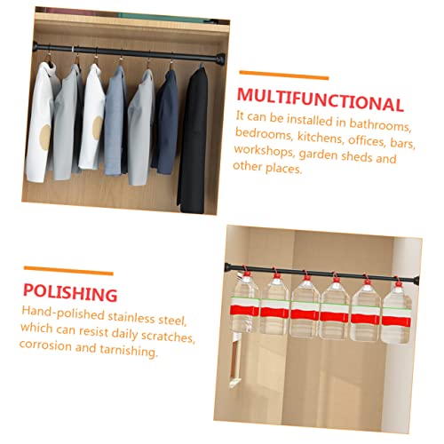 Gadpiparty Telescopic Rod Shower Curtain Rod Holder Drying Rack Clothing Wall Mounted Metal Shelf Brackets Metal Pipe Bracket Wardrobe Rod Iron Pipe Brackets Clothes Drying Rod Closet Rod