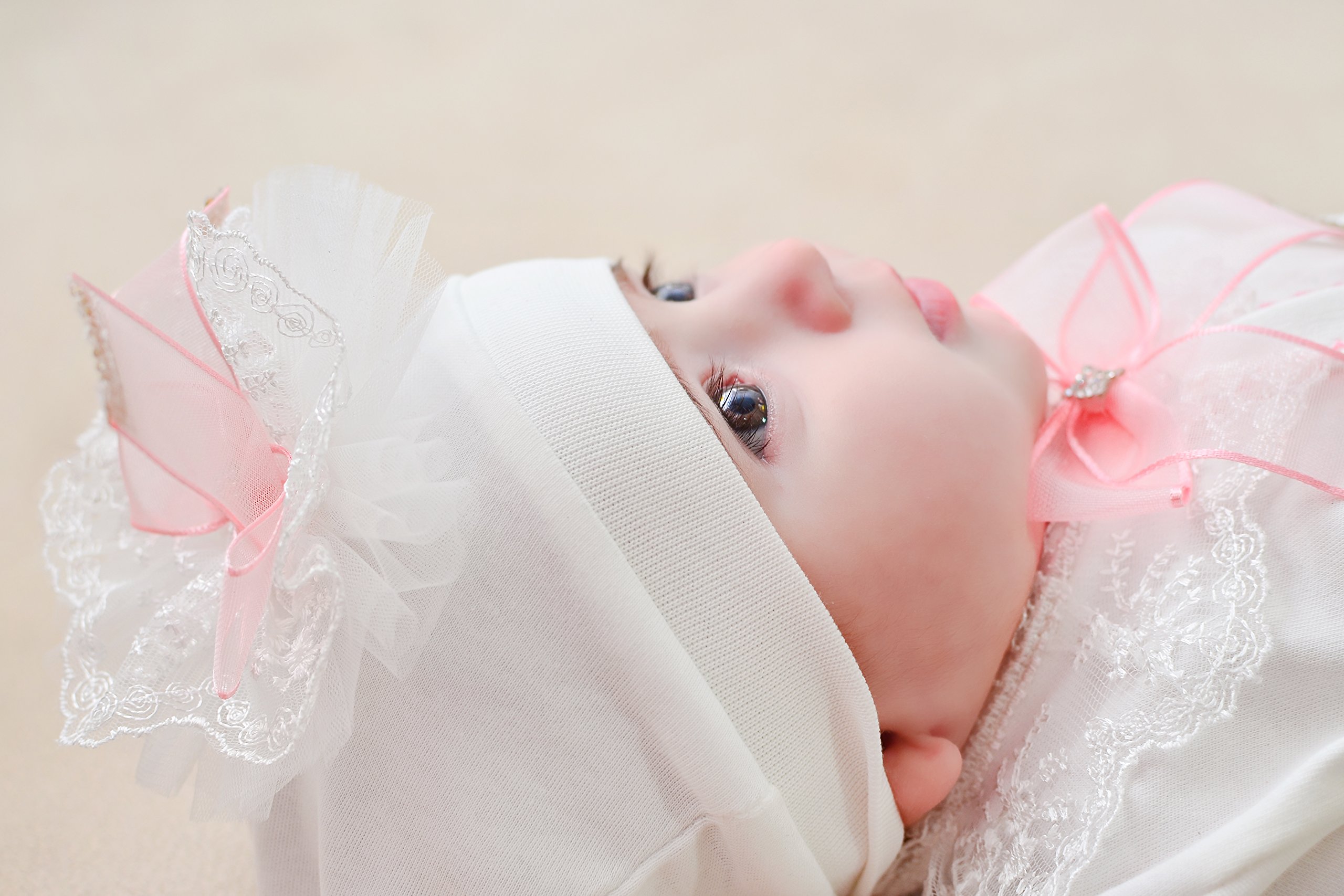 Lilax Baby Girl Jewels Crown Layette 3 Piece Gift Set 0-3 Months Pink