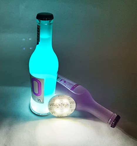 HANCIRCLE LED Coaster White,12 Pack Light Up Coasters,LED Sticker Lights,Wine Bottle Lights,for Drinks,Bar Accessories,Party,Wedding