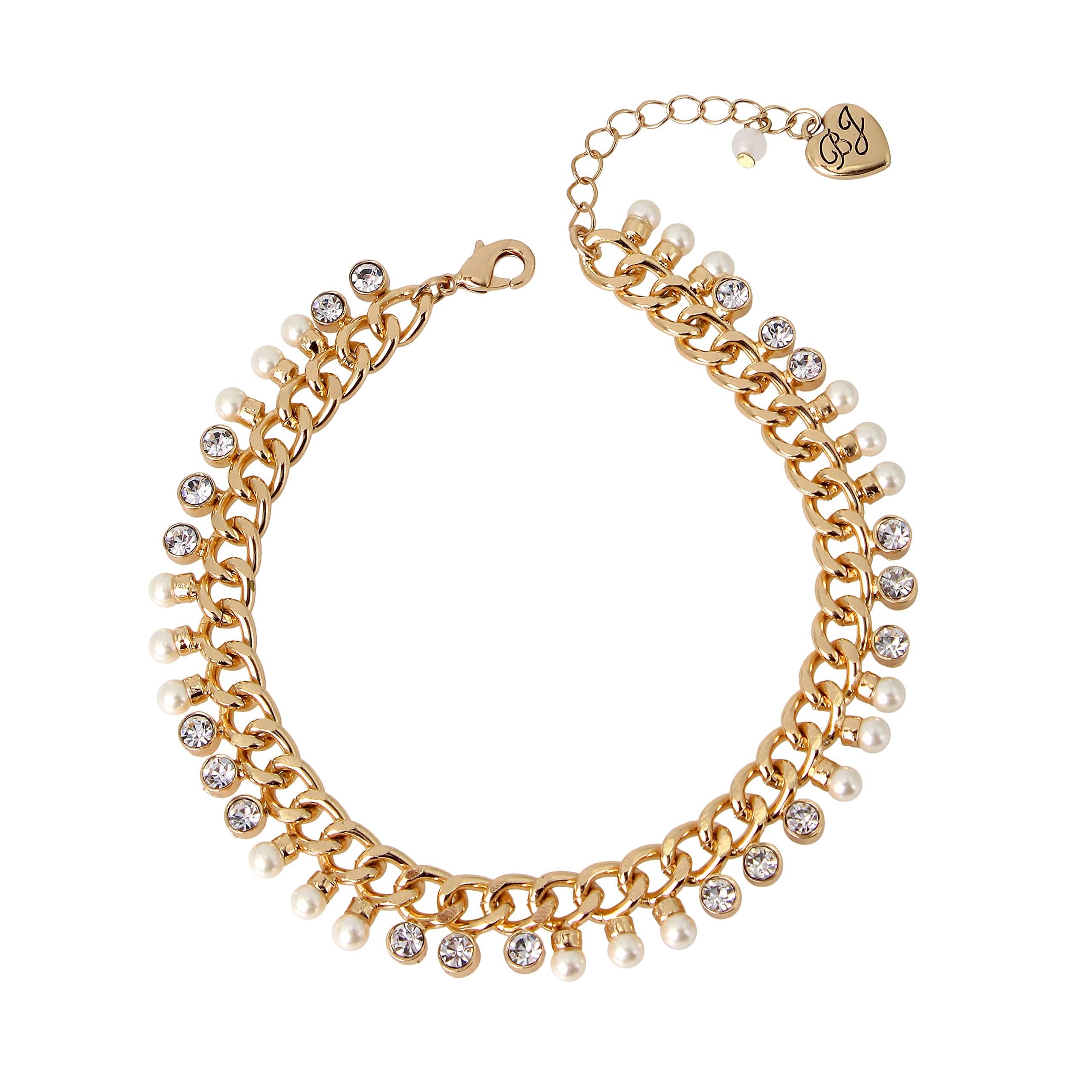 Betsey Johnson Pearl & Stone Anklet