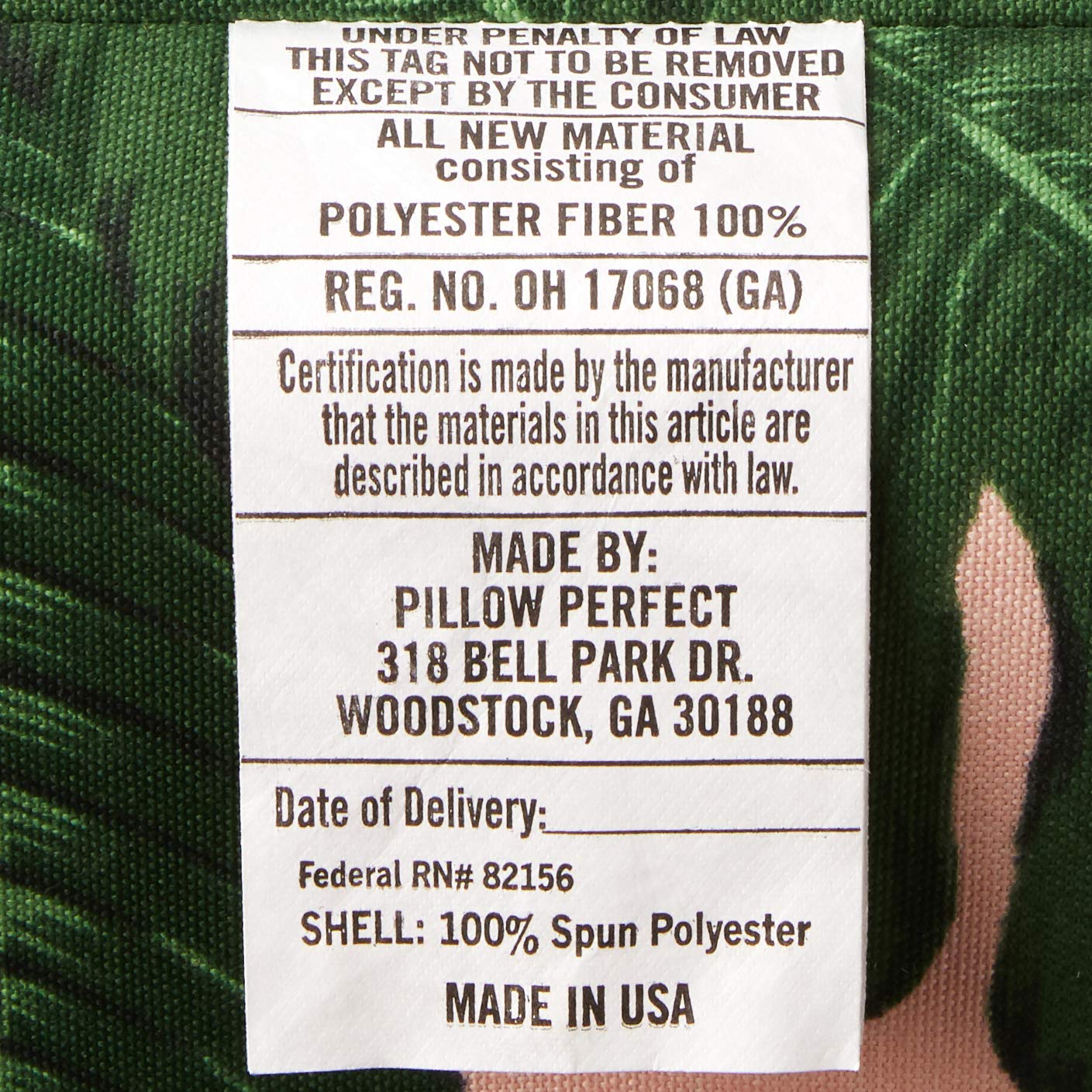 Pillow Perfect Outdoor/Indoor Swaying Palms Capri Bench/Swing Cushion, 1 Count (Pack of 1), Green