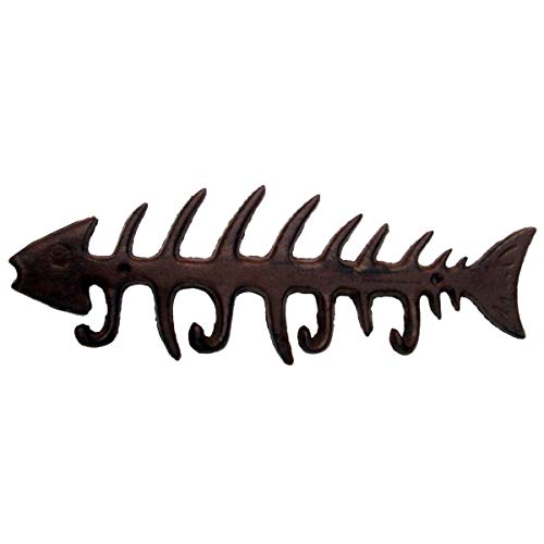Moby Dick Antique Reproduction Cast Iron Fish Bones Wall Hook Peg
