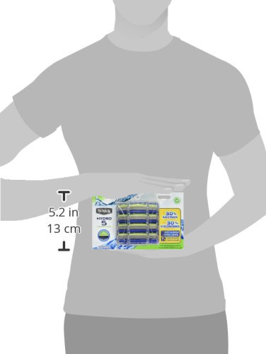 Schick Hydro Sense Sensitive Mens Razor Blade Refill With Skin Guards, Includes 12 Razor Blades Refills