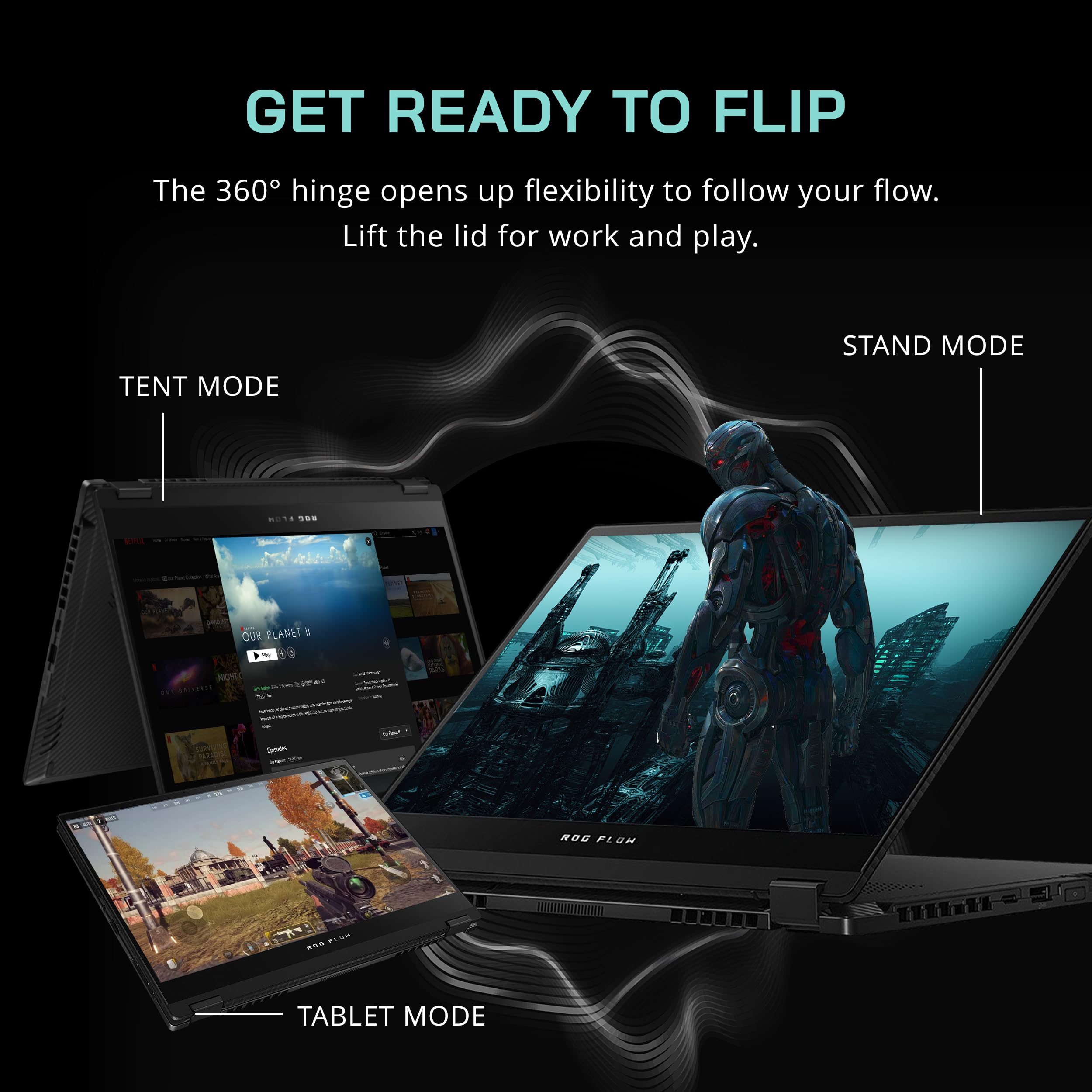 asus ROG Flow Touchscreen Laptop, 13.4'' WUXGA 1920x1200 Display, AMD Ryzen 9 6900HS, 16GB LPDDR5 RAM, 1TB SSD, NVIDIA GeForce RTX 3050, Backlit Keyboard, Win 11 Pro, Black, 32GB USB Card