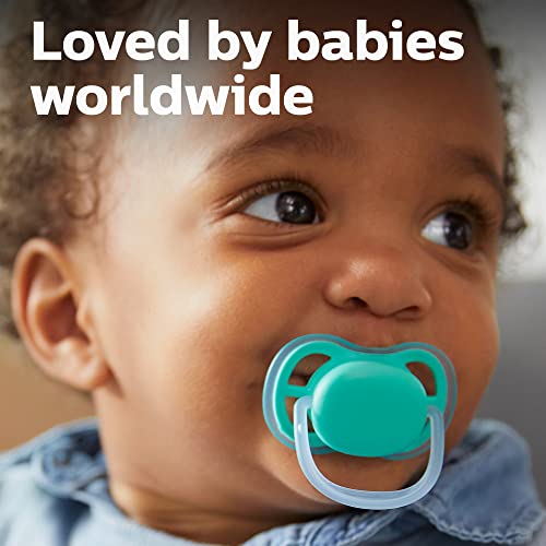 Philips AVENT Ultra Air Nighttime, 6-18 Months Pacifier, Blue, Pack of 4, SCF376/43
