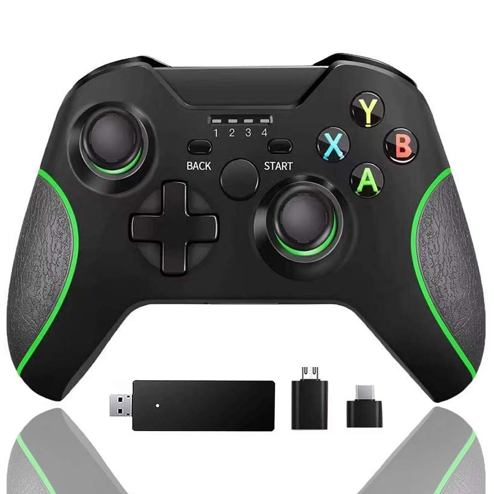 Beproess Wireless Controller for Xbox one, Built-in Dual Vibration 2.4HZ Gamepad Compatible with Xbox One/One S/One X/PC/ PS3 … (Black)