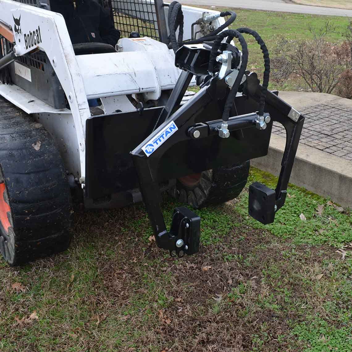 Titan Hydraulic Hardscape Grapple Attachment for Universal Skid Steer Quick Tach