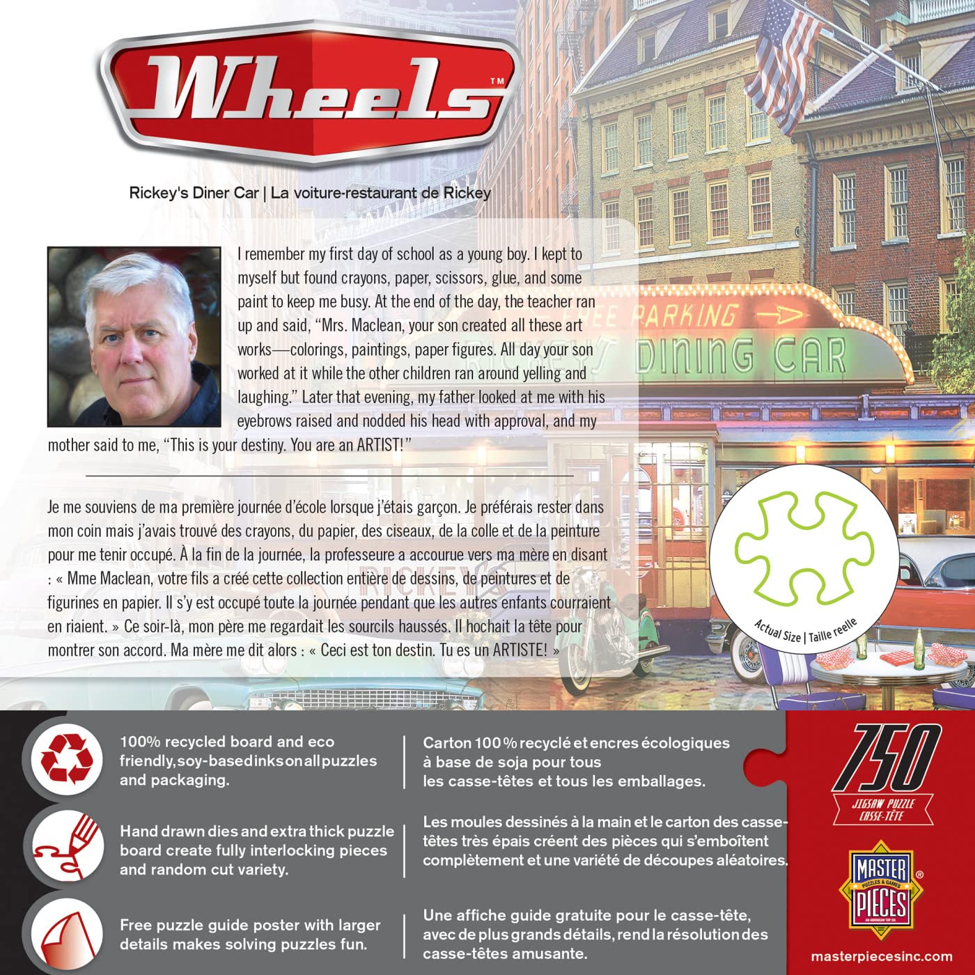 MasterPieces 750 Piece Jigsaw Puzzle for Adults and Family - Ricky's Diner Car - 18" x 24"