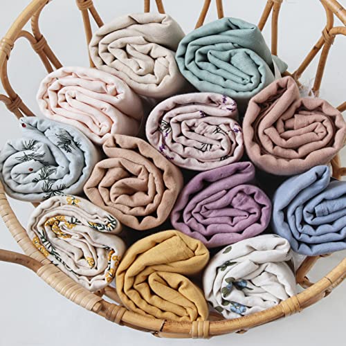 LifeTree Baby Swaddle Blankets Girls, Organic Muslin Swaddle Blankets Unisex Swaddling Wrap Receiving Blanket Neutral for Newborn, 100% Organic Cotton, Large 47 x 47 inches, Lavender & Mauve