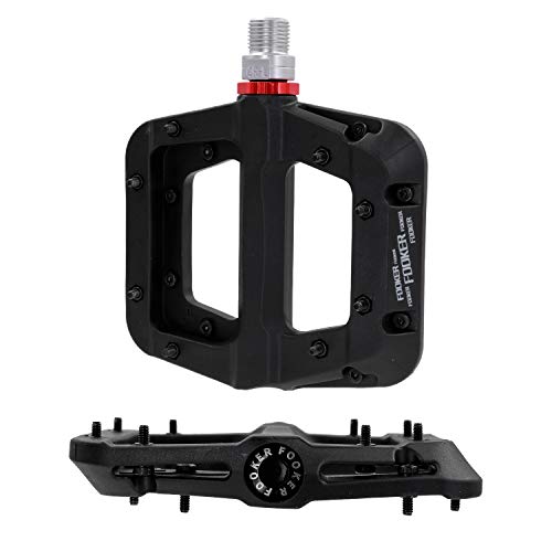 FOOKER MTB Pedals Mountain Bike Pedals 3 Bearing Non-Slip Lightweight Nylon Fiber Bicycle Platform Pedals for BMX MTB 9/16"