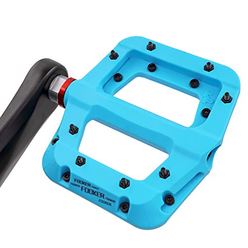 FOOKER MTB Pedals Mountain Bike Pedals 3 Bearing Non-Slip Lightweight Nylon Fiber Bicycle Platform Pedals for BMX MTB 9/16"