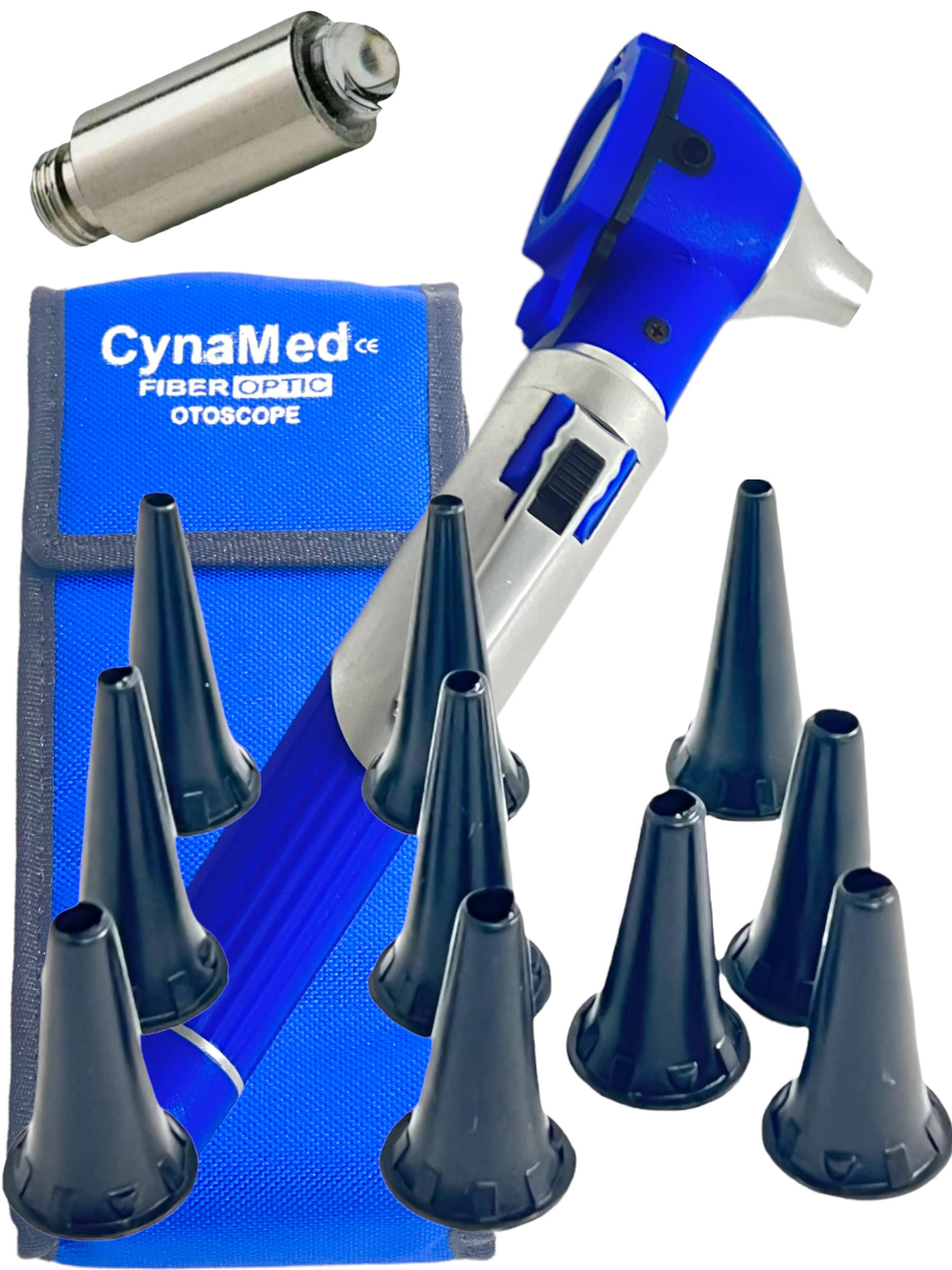 New Fiber Optic Mini Otoscope Blue Pocket Size Premium Grade Cynamed