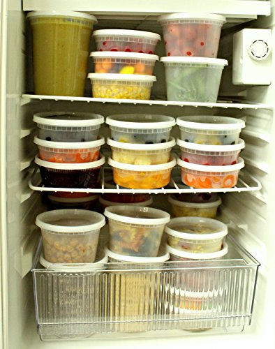 PARTY BARGAINS [36 Pack Food Containers with Lids - 8oz, 16oz, and 32oz Size Bundle, 12 Pcs Each - Deli Containers for Food, Temperature Resilient, Leak Proof & Reusable