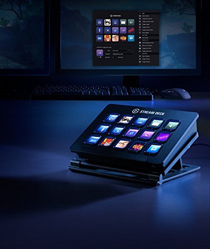 Elgato Stream Deck - Live Content Creation Controller with 15 Customizable LCD Keys, Adjustable Stand, for Windows 10 and macOS 10.11 or Later (Renewed)