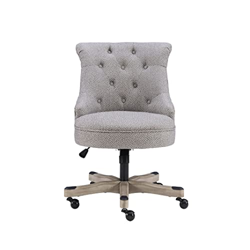 Linon Talia Office Chair, Gray 28.25D x 27.25W x 35.75H Inch