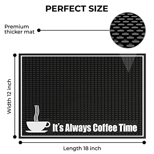 Highball & Chaser Premium Coffee Mat 18in x 12in. 1cm Thick Durable Kitchen Counter-Coffee Bar Accessories Fit Under Coffee Maker Coffee Pot Espresso Machine Mat