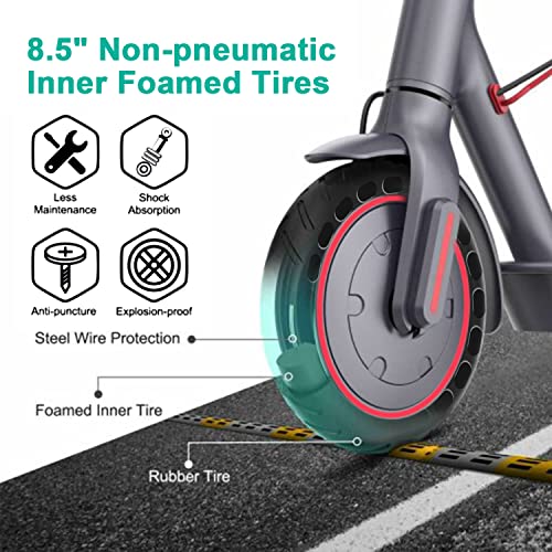 Electric Scooter, 350W App Enabled Commuting E-Scooter up to 19 MPH & 20 Miles, Max Load 220 Lbs, Folding Adults Sport Scooter with Dual Braking System for Adult, Teen & Kids