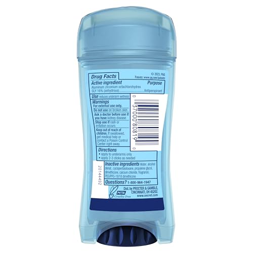 Secret Antiperspirant Deodorant for Women, Protecting Powder Scent, Clear Gel, Outlast Xtend, 2.6 Oz (Pack of 6)