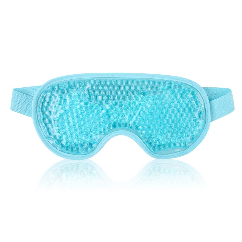NEWGO Cooling Eye Mask Cold Eye Mask for Puffy Eyes, Eye Ice Pack Ice Eye Mask for Tired Eyes, Eyes Surgery, Migraines, Stress Relief, Itchy Eyes, Skin Care, Eye Spa - Blue