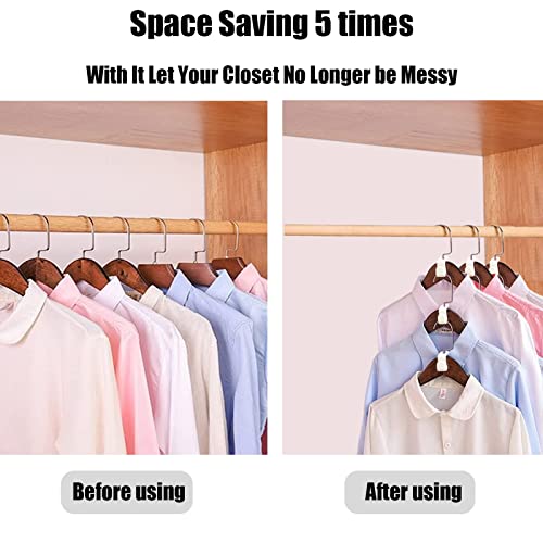 GJX 100Pcs Clothes Hanger Connector Hooks Cascading Hanger Plastic Hooks Extender Clips for Closet Hangers Space Saving and Organizer Clothes Closets (100 White)