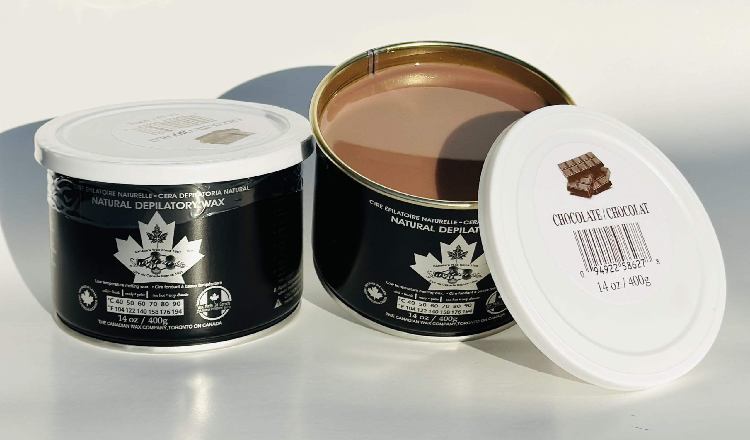 Sharonelle Natural Chocolate Soft Wax for Sensitive Skin in 14 oz. - 2 cans