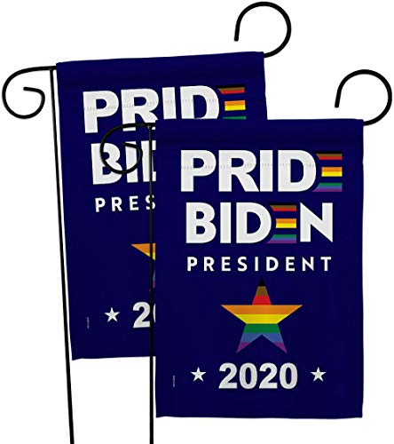 Joe Biden Flag 2020 Pride President Garden Flag 2pcs Pack Patriotic Vote Election United State American House Decoration Banner Small Yard Gift Double-Sided, 13"x 18.5", Thick Fabric