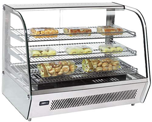 Omcan 39536 34" Commercial White Hot Food Warmer Glass Merchandiser Display Case
