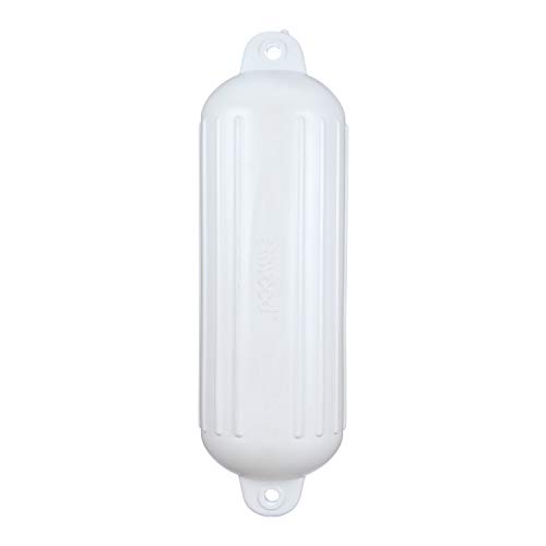 Attwood 9358-1 Softside UV-Resistant Marine Oval Mooring Fender, White, 8-Inch x 26-Inch