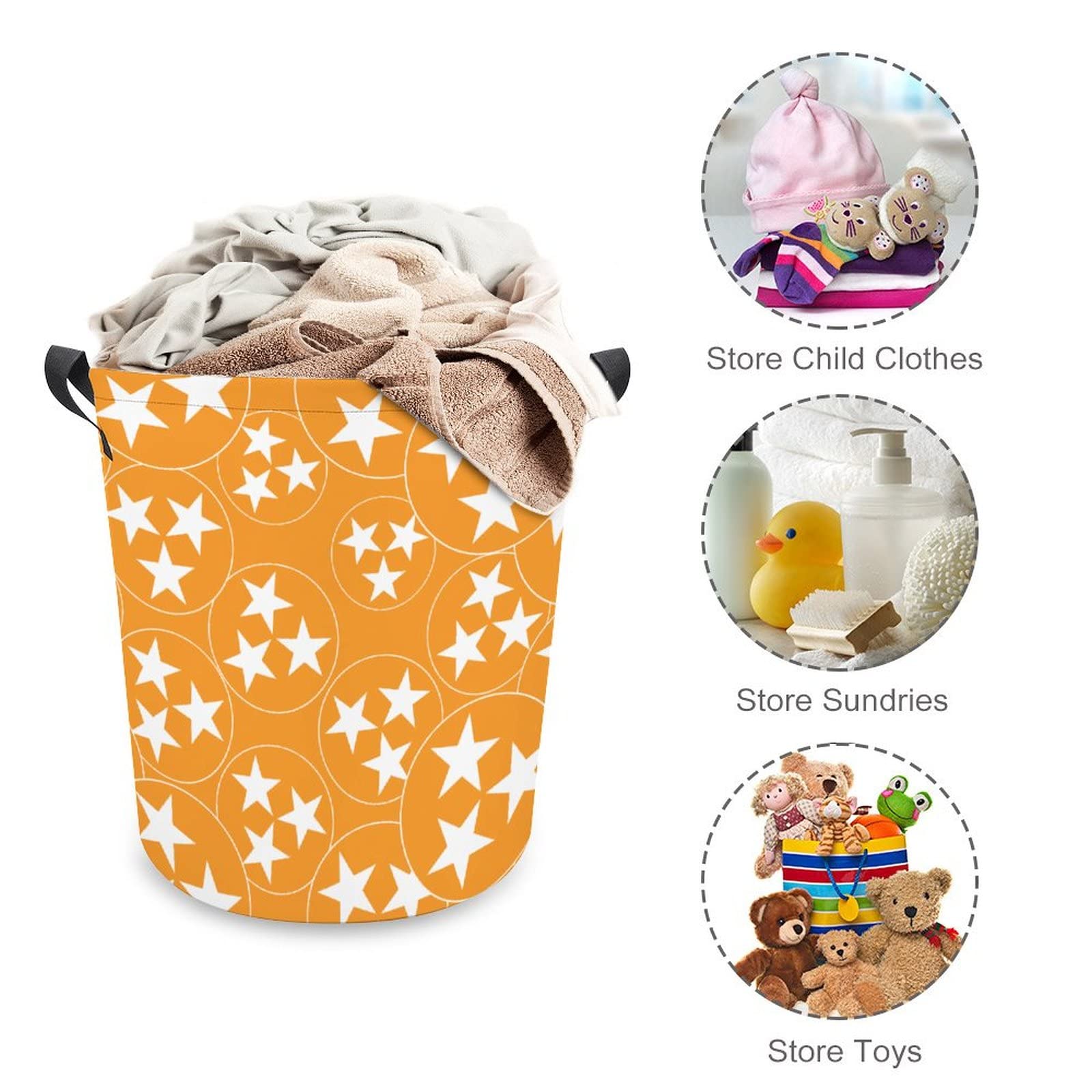 Flag of Tennessee Foldable Laundry Basket Waterproof Hamper Storage Bin Bag with Handle 16.5"x 16.5"x 17"