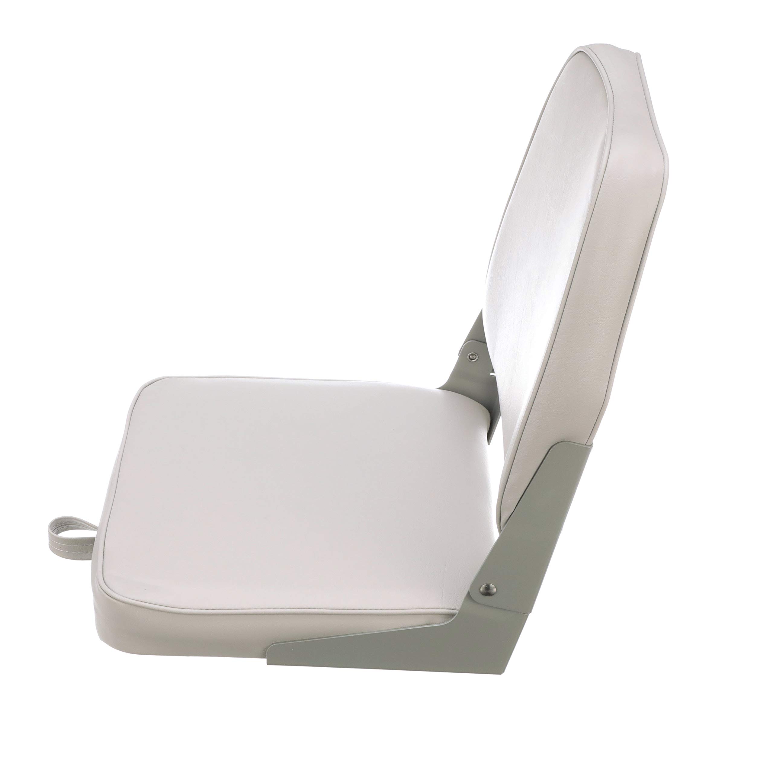 Attwood 98395GY Low-Back Padded Boat Seat, Gray, High-Impact Plastic Frame, 15 Inches W x 16 Inches D x 16 Inches H