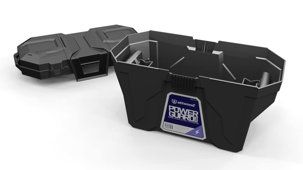Attwood PowerGuard Pro β Marine Grade Weather Resistant Battery Box Designed for Marine, RV, Camping, Solar and More β 24/27 Series Batteries, 9070-7,Black