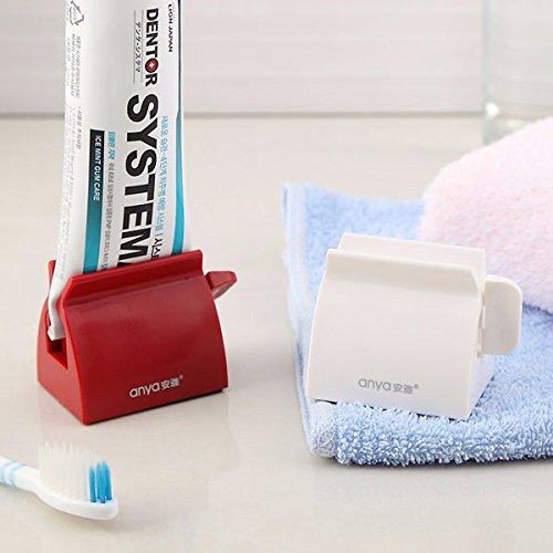 GGGarden BX-924 Anya ABS Creative Bathroom Toothpaste Tube Squeezer Multifunction Tube Dispenser - Purplish Red