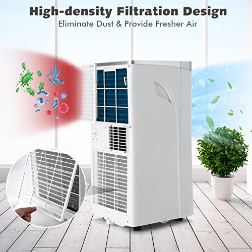 GOFLAME Portable Air Conditioner 10000BTU, 3-IN-1 Air Cooler & Dehumidifier with Remote Control, Sleep Mode, 2 Wind Speeds and 24H Timer Function, Air Cooling Fan with Window Kit for Home Office, White