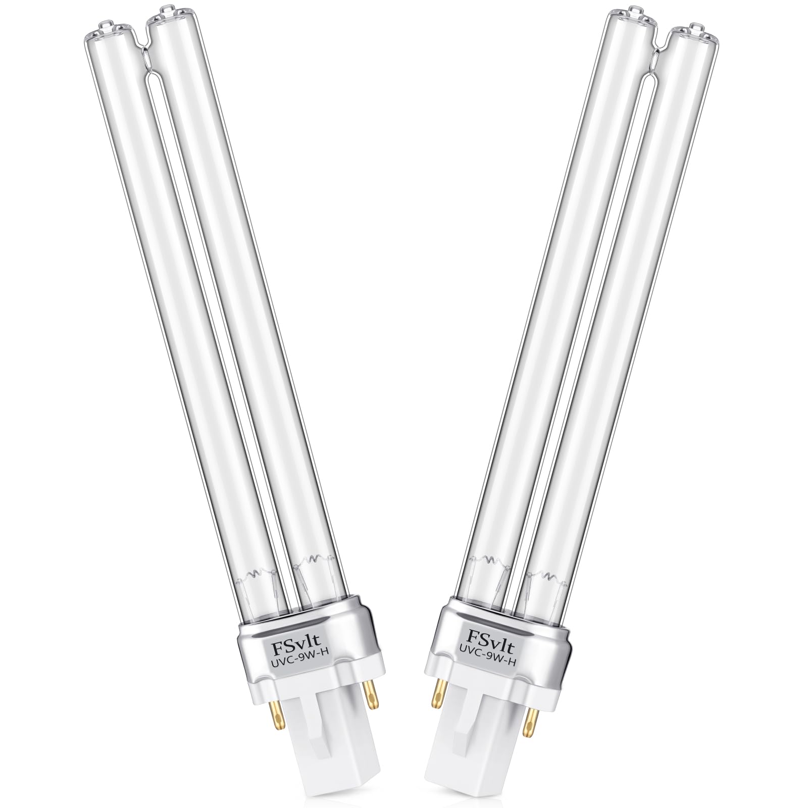 Kittmip 2 Pieces UV UV-C Light Bulbs 9W G23 Base Replacement Bulb for Outdoor Pond Clarifier Lamp Compatible with UVE9 CF400 CF500 UVCP-9 JUP-01 303B 304B D200 R18 R18D R2000