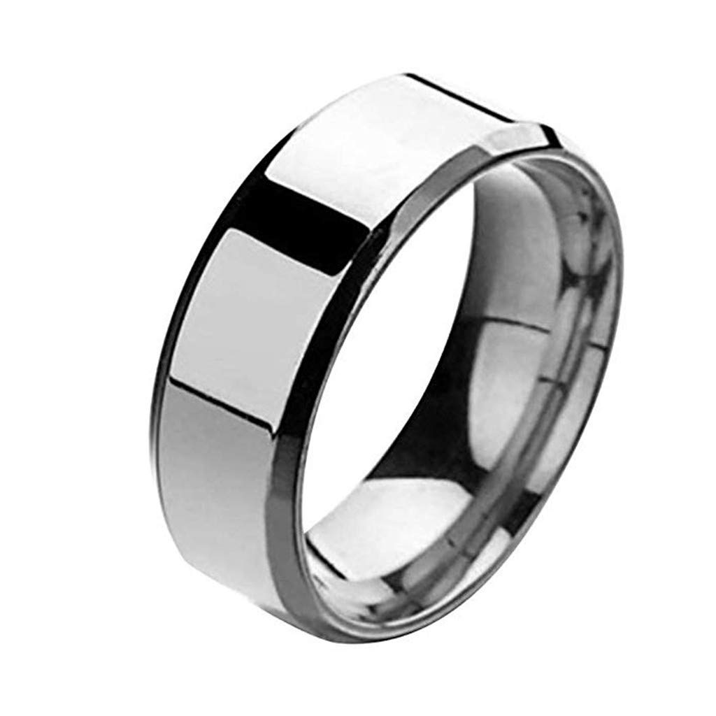 Engagement Rings for Women Fashion Simple Unisex Lovers Stainless Steel Mirror Finger Rings Jewelry Giftsa Good Gift for a Girlfriend, Boyfriend, Family