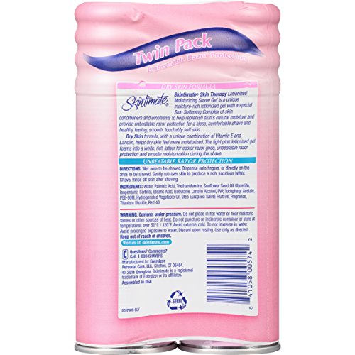 Skintimate DrySkin Shave Gel for Women, 7 oz, 2pk.