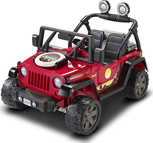 Power Wheels Ride-On Toy BBQ Fun Jeep Wrangler Battery-Powered Vehicle with Sounds, Pretend Grill & 5 Food Pieces, Preschool Kids 3+ Yearsโ