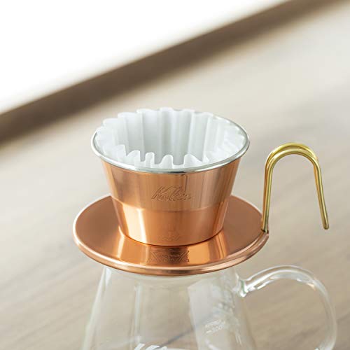 Kalita Wave Pour Over Coffee Dripper, Size 185, Makes 16-26oz, Single Cup Maker & Wave Paper Coffee Filters I Larger Size 185 I 100 Count I Specially Pour Over Dripper I Made in Japan, Large, White