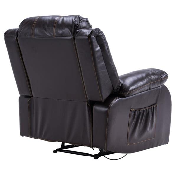 Angola AFLHYJK Electric Lift Function Recliner Massage Chair Dual Motor Dark Brown Comfortable&Durable Fabric PU Easy Adjustment