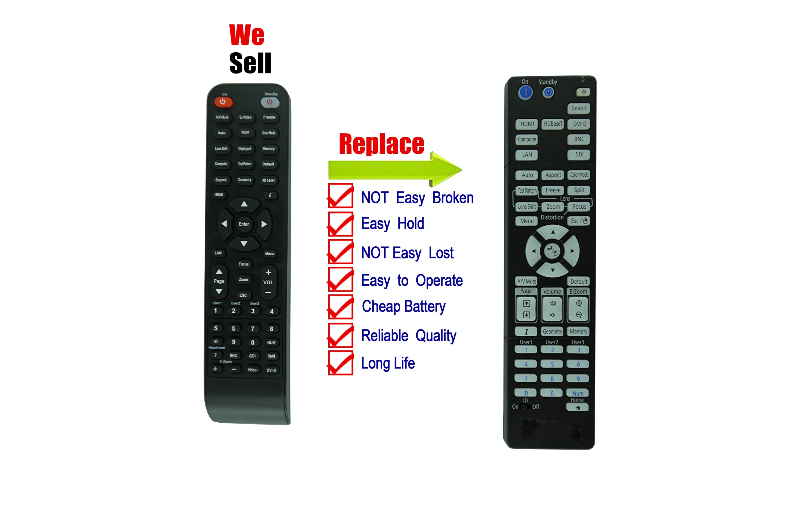 HCDZ Replacement Remote Control for Epson H753A H753B H753C H754A H754B H754C H762A H762B H762C 2173310 217331000 3LCD 1080P XGA WXGA 3D Projector