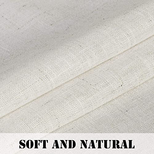 H.VERSAILTEX 2 Pack Ultra Luxurious High Woven Linen Elegant Curtains Grommet Semi Sheer Curtain Panels Light Filtering Privacy Panels Drapes, Nickel Grommet, Extra Long 52x108-Inch, Heathered Natural