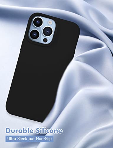 Kimguard Silicone Magnetic Case for iPhone 13 Pro Max Magsafe Case Silicone Phone Case with Microfiber Lining for iPhone 13 Pro Max 6.7 inch 2021,Black