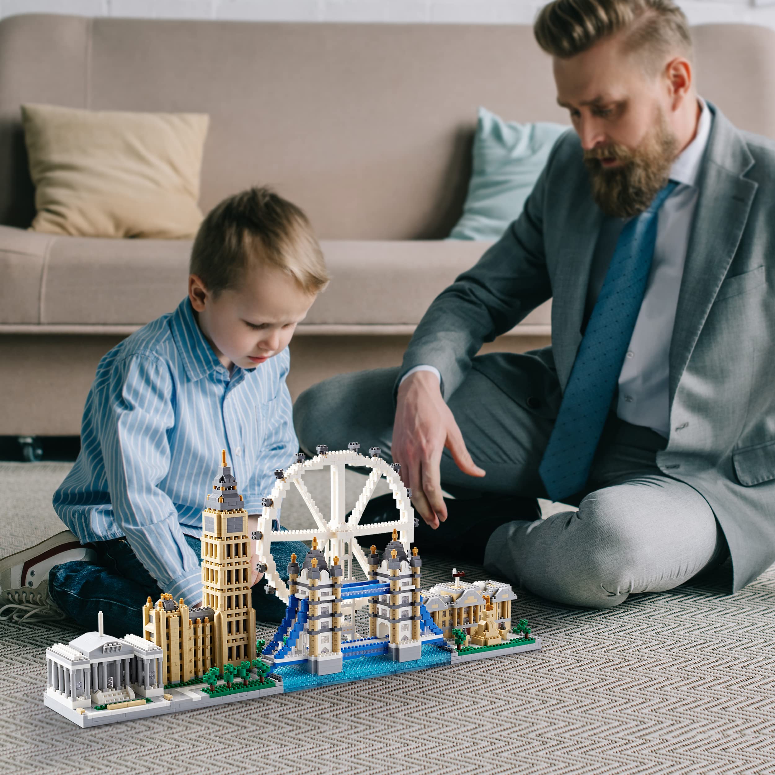 KLMEi Building Micro Mini Blocks Architecture Skylines Collection Set for Adults London Bridge Mini Bricks for Kids (3430 Pieces)