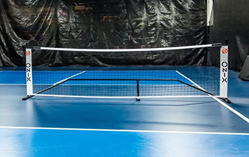 Onix Pickleball 2-in-1 Regulation-Size Portable Net and Practice Net Set Includes Carrying Case with Wheels