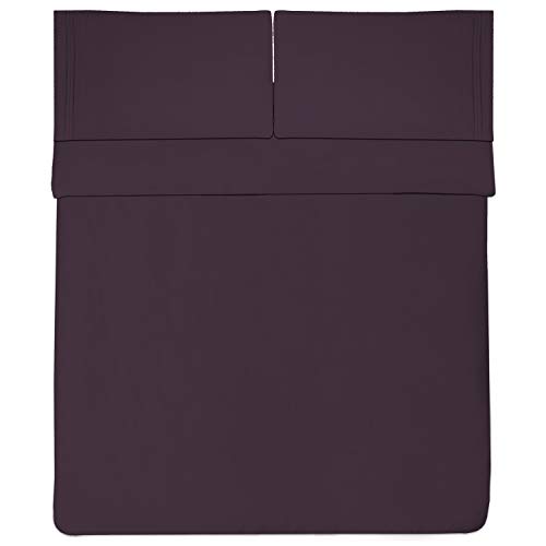 King Size Sheets - Breathable Luxury Bed Sheets with Full Elastic & Secure Corner Straps Built In - 1800 Supreme Collection Extra Soft Deep Pocket Bedding Set, Sheet Set, King, Purple